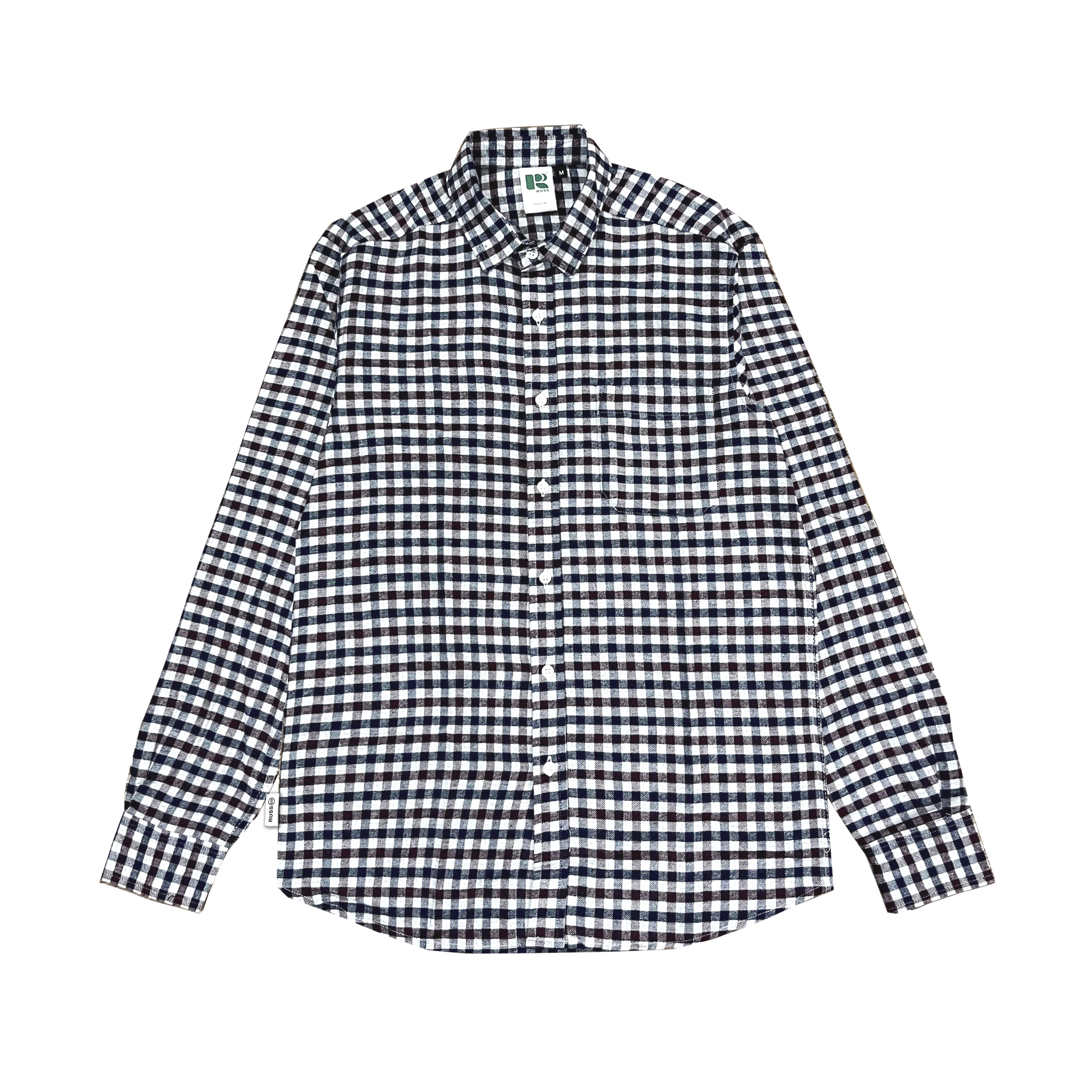 Russ Shirt Kemeja Flannel Tangan Panjang Joey Navy Blue – Russ & Co ...