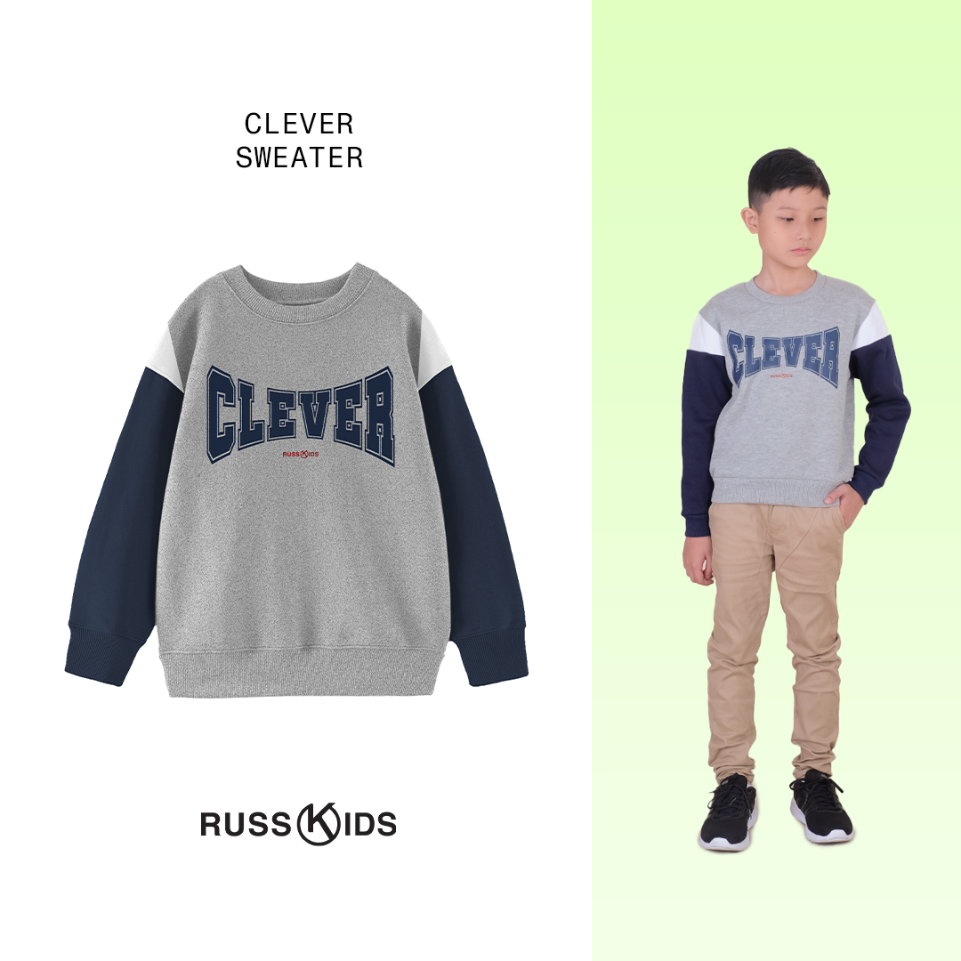 Russ Kids Sweater Crewneck Fleece Kids Clever Misty | Russ & Co