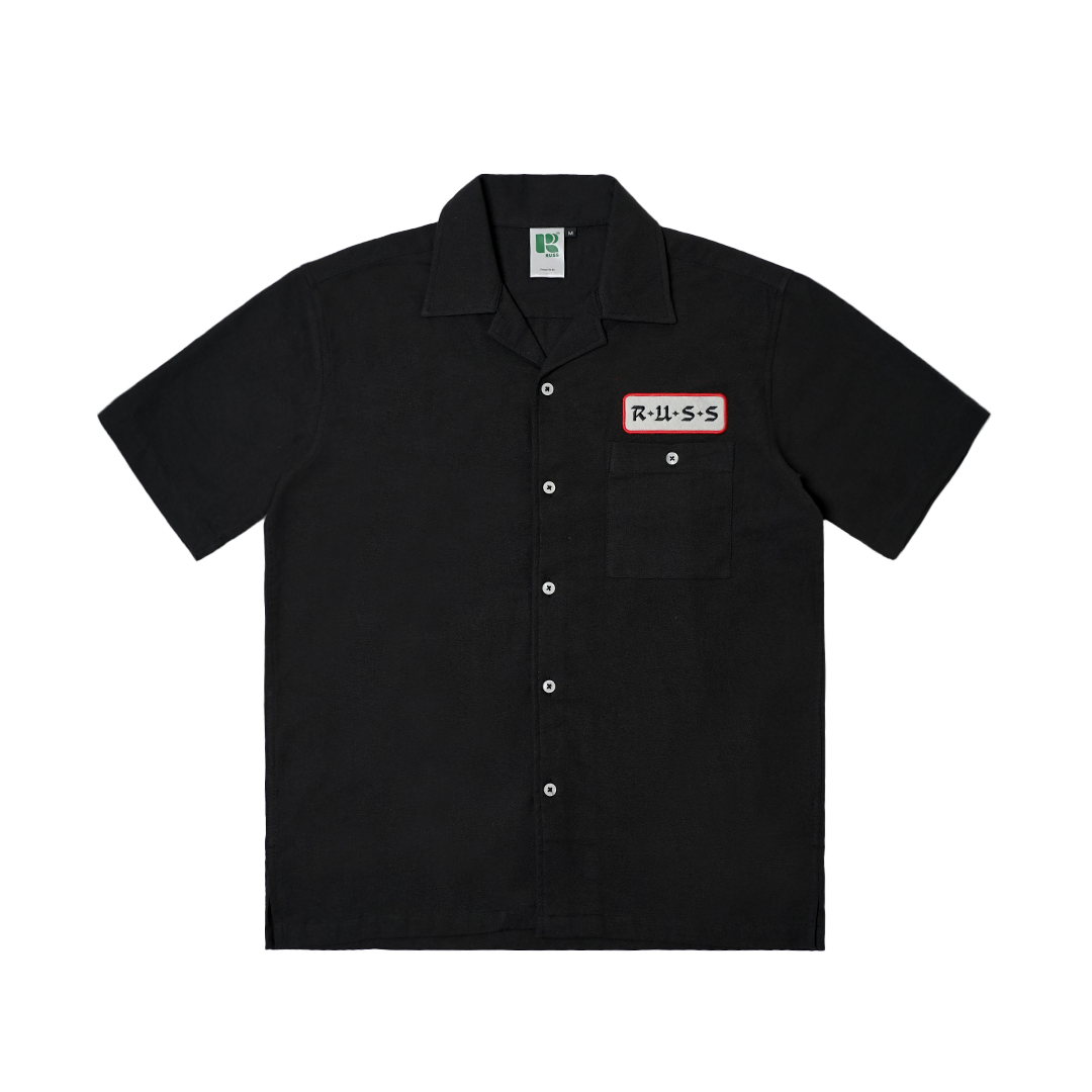Russ Shirt Kemeja Tangan Pendek Embed Black | Russ & Co