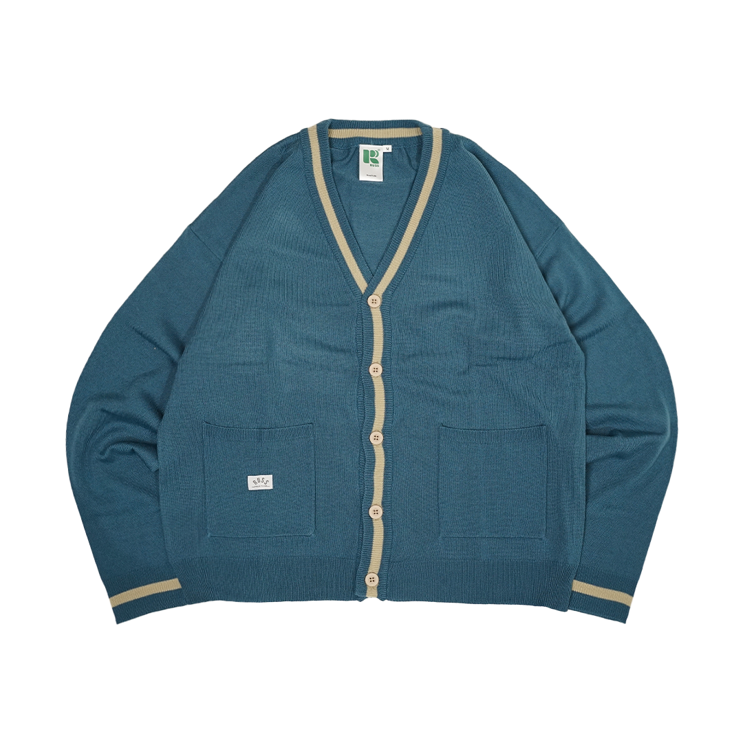 Sweater Cardigan Rajut Midst Blue | Russ & Co
