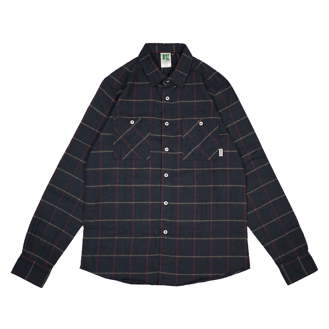 Russ Shirt Kemeja Flannel Tangan Panjang Linez Navy Blue – Russ & Co ...