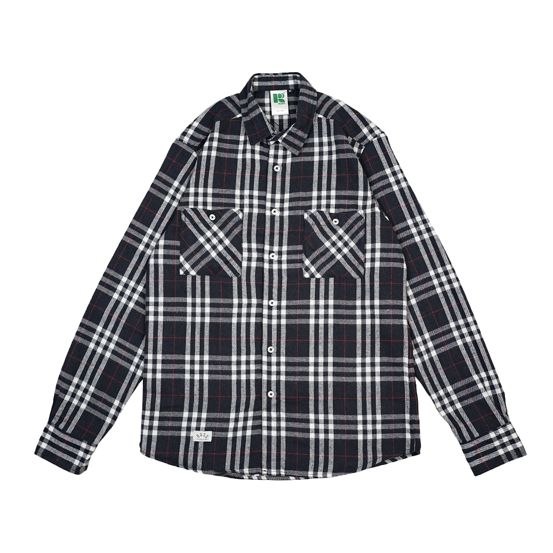 Russ Shirt Kemeja Flanel Tangan Panjang Reddot Navy Blue – Russ & Co ...