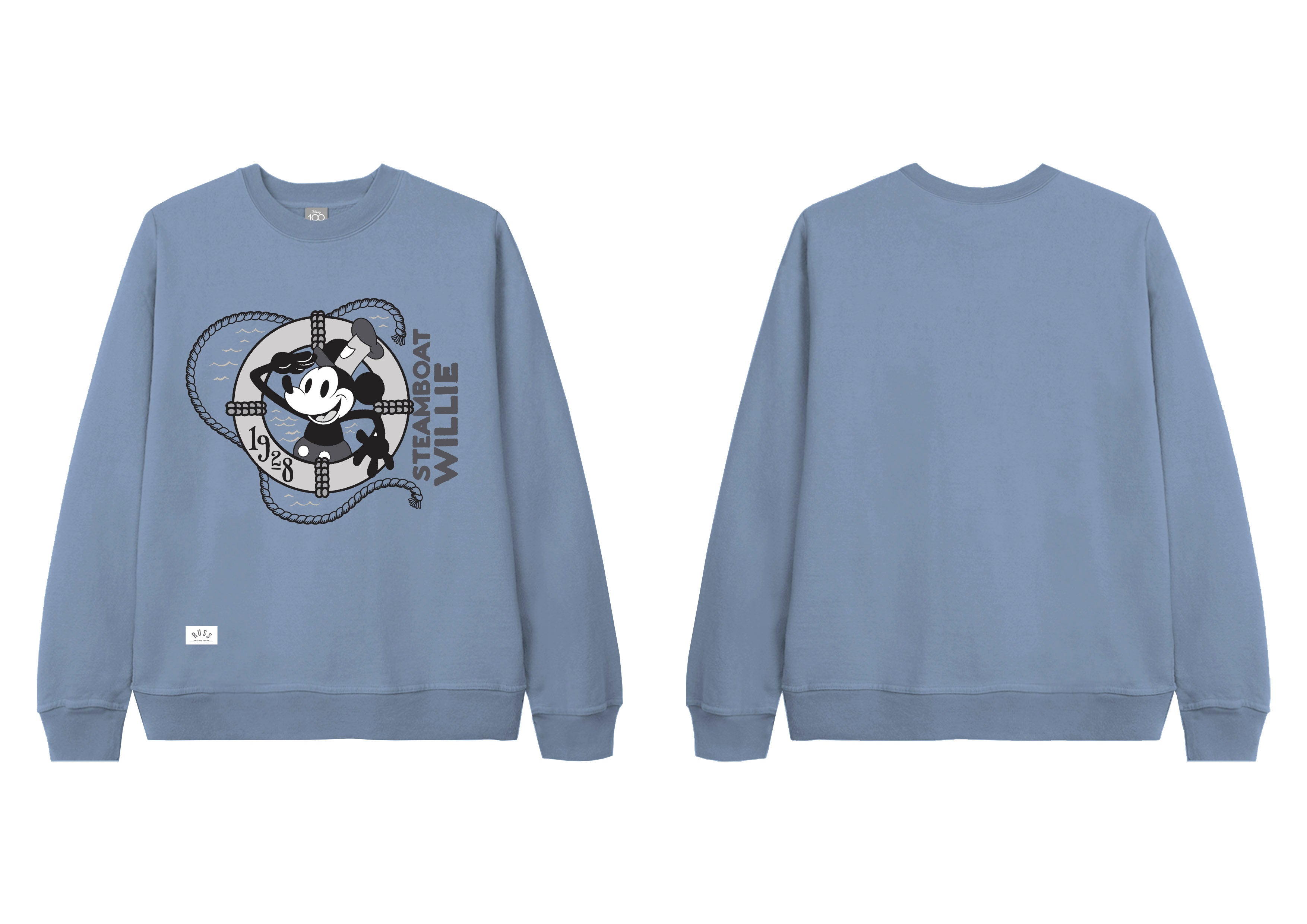 Russ x Disney Sweater Crewneck Mickeycn04 Blue | Russ & Co