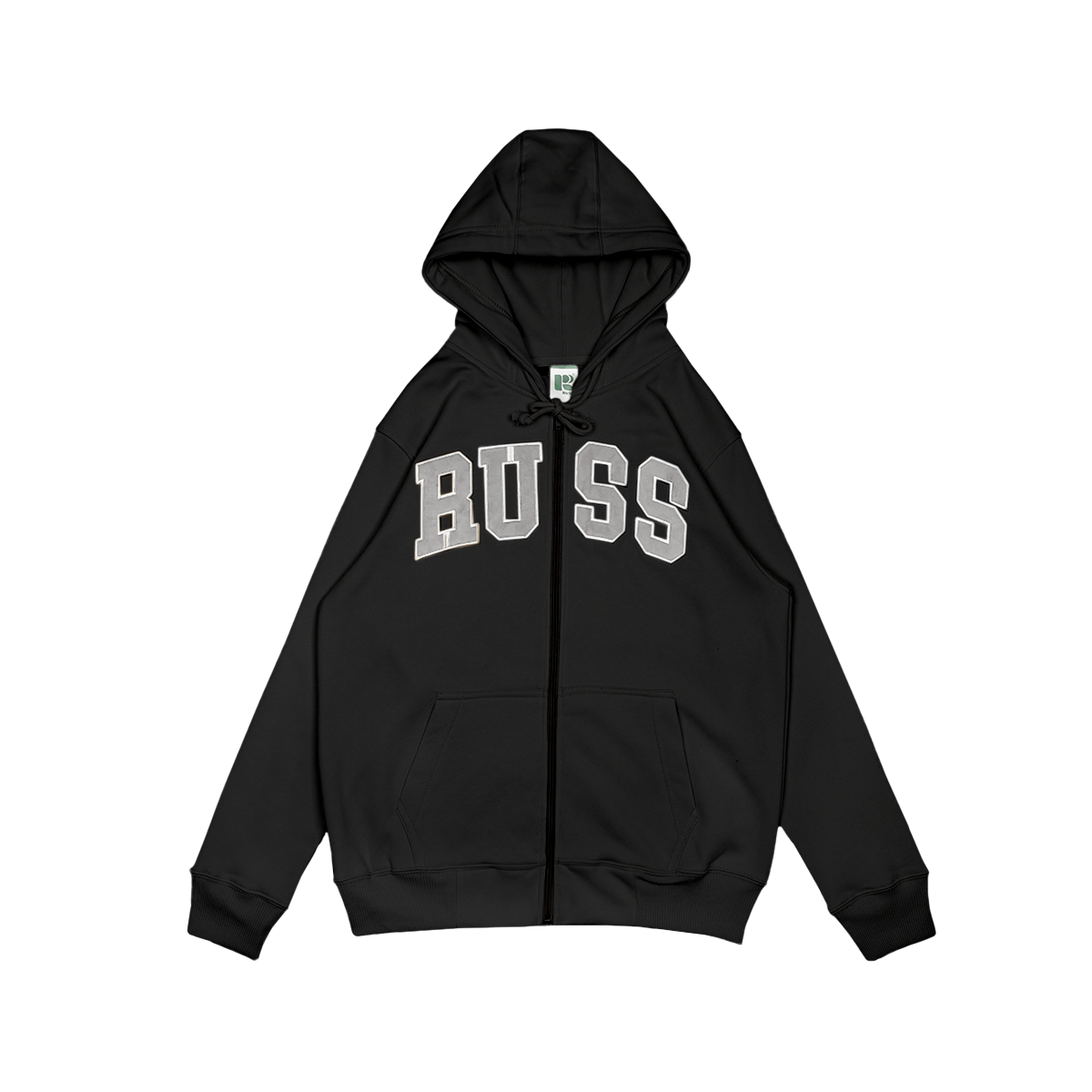 Sweater Hoodie Zipper Fleece Mosh Black | Russ & Co