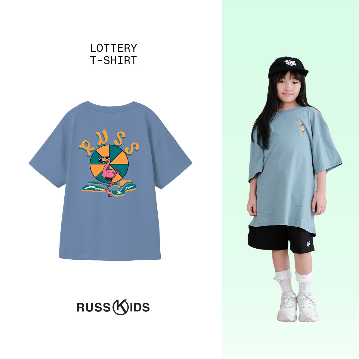 Russ Kids Tshirt Kaos Tangan Pendek Anak Lottery Dusty Blue – Russ & Co ...