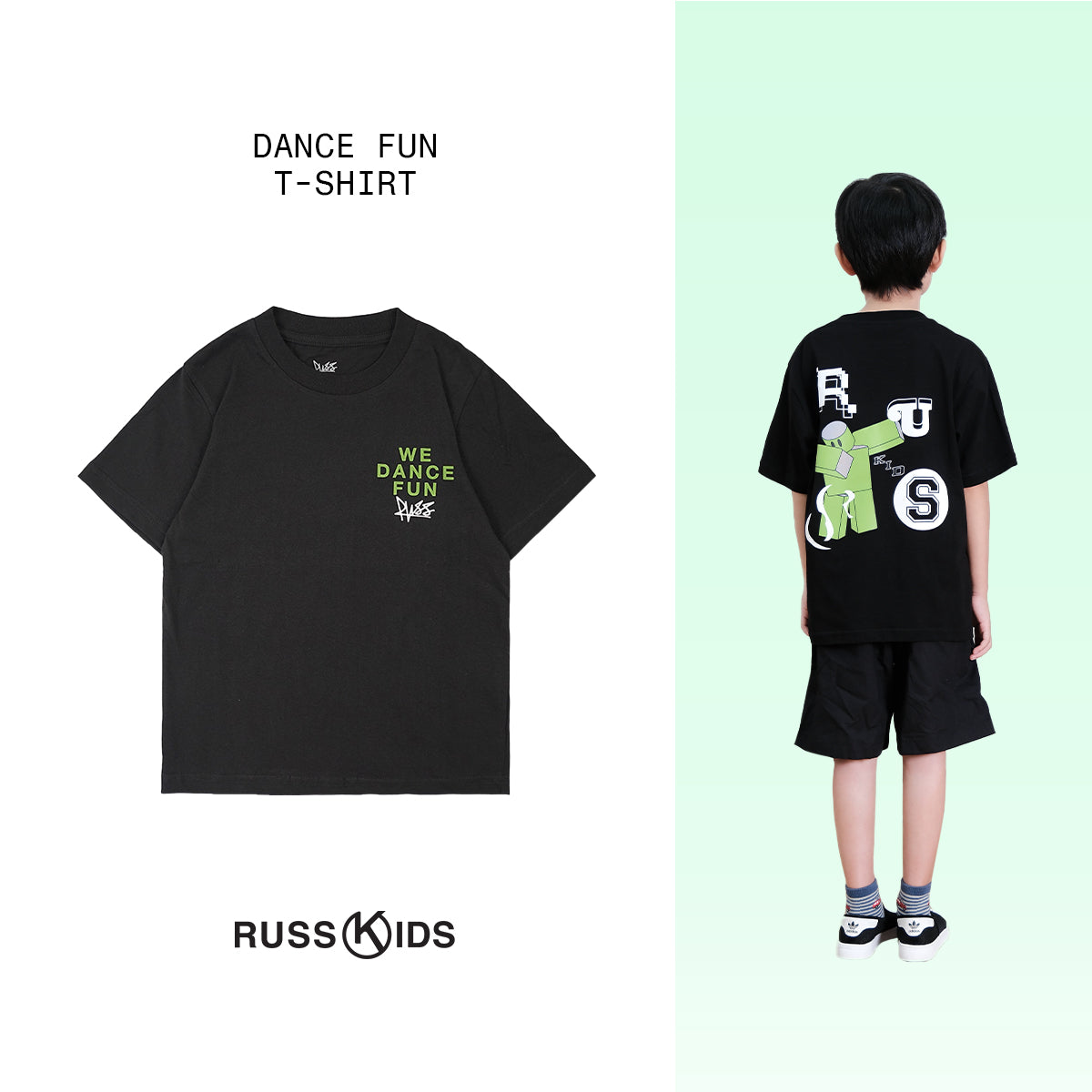 Russ Kids Tshirt Kaos Tangan Pendek Anak Dance Fun Black | Russ & Co