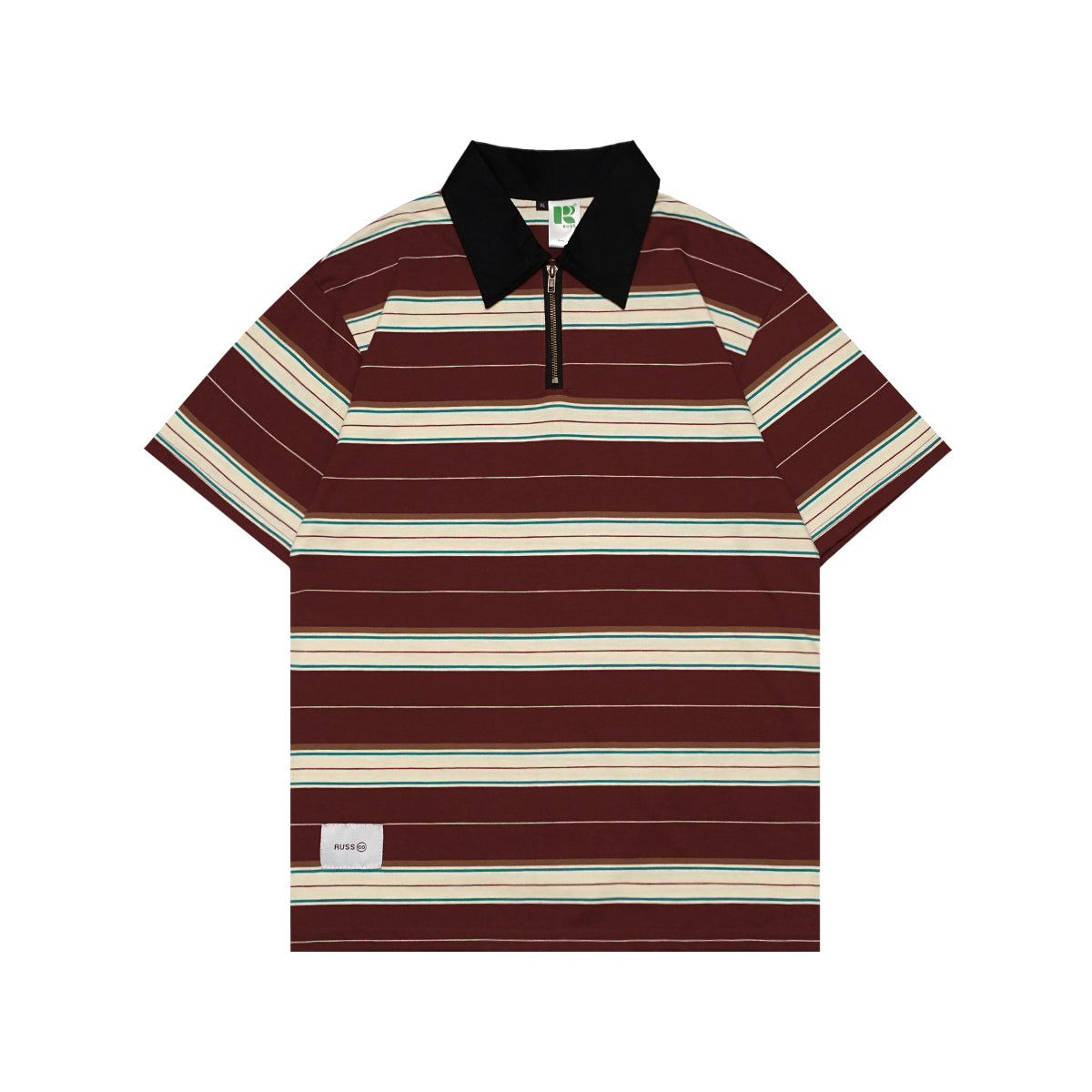 Russ Kaos Poloshirt Rugby Pria Salur Gist Brown | Russ & Co