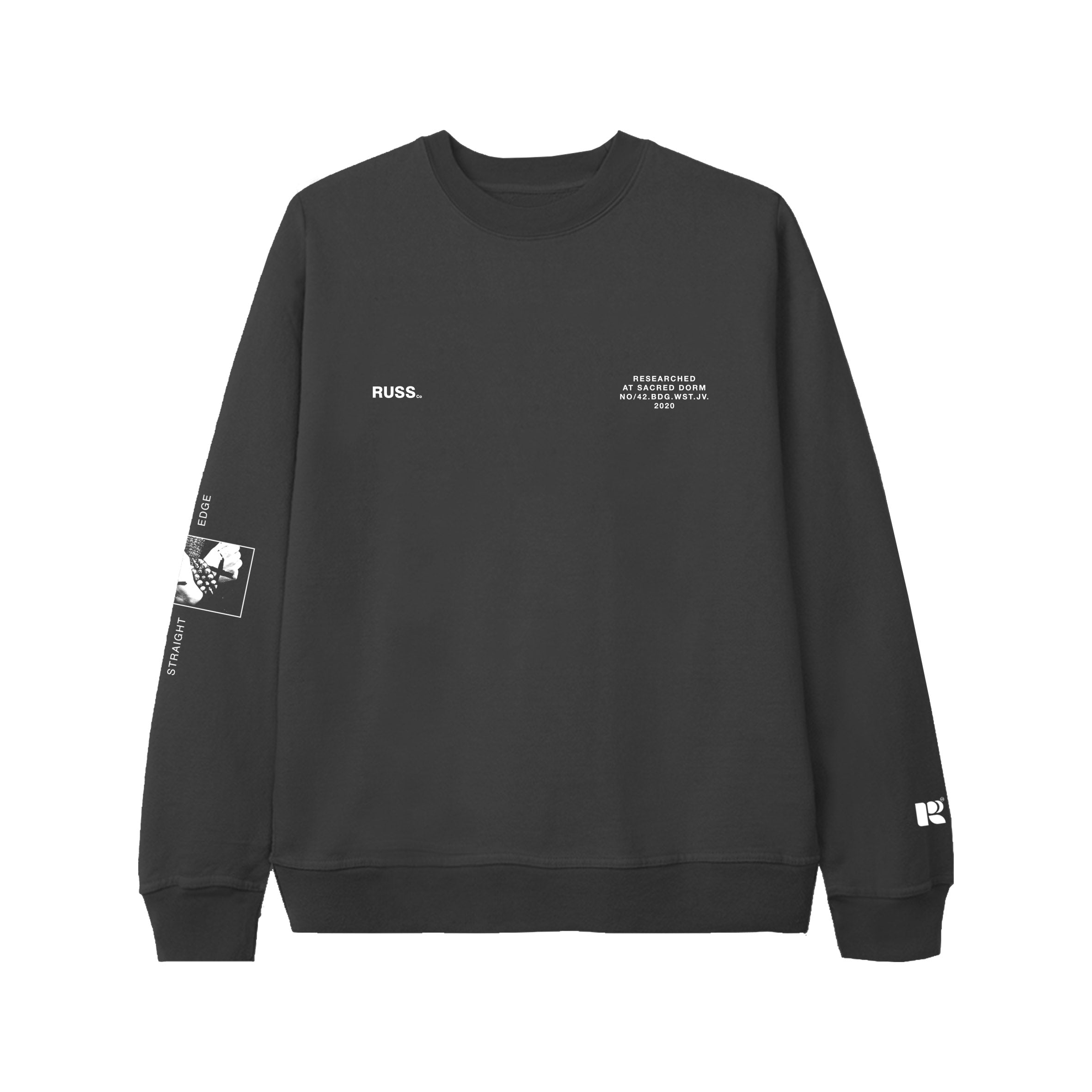 Crossover Crewneck Sweater Russ Hitam | Russ & Co