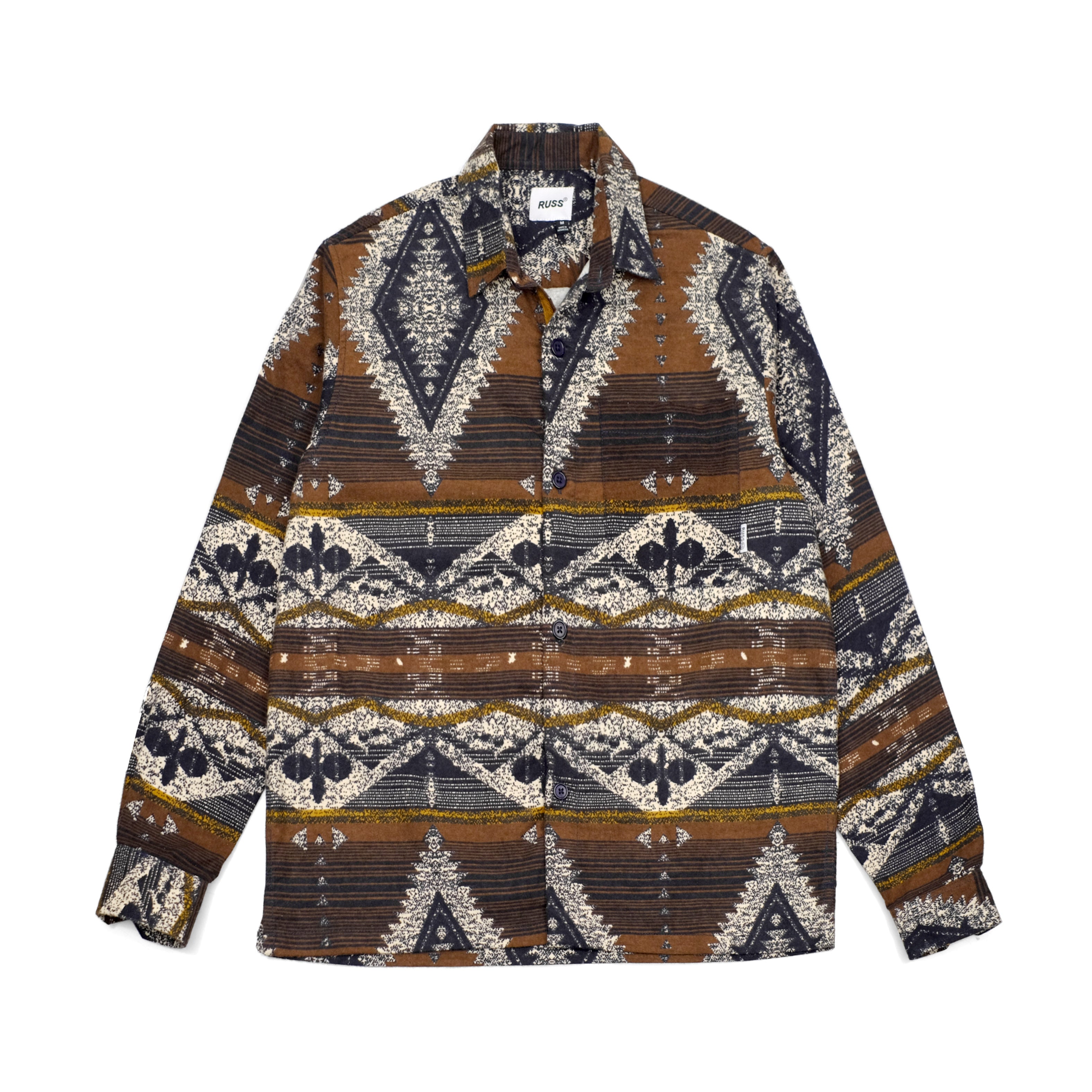 Russ Shirt Long Sleeve Etnik Brown – Russ & Co | Proud To Be