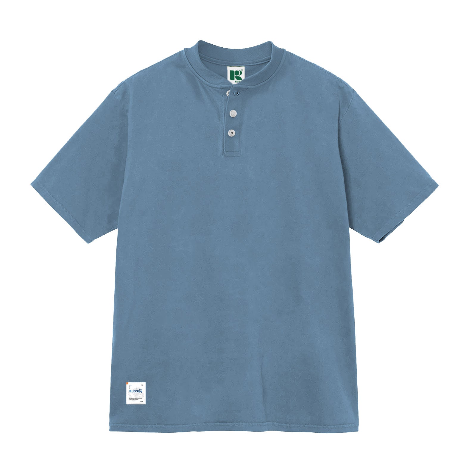 Russ Kaos Pria Tshirt Vagan Dusty Blue | Russ & Co