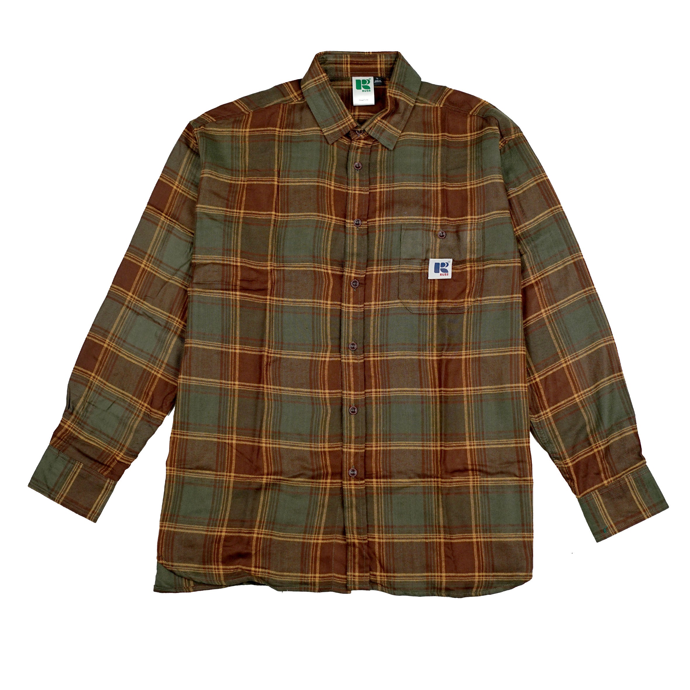 Russ Shirt Flannel New Bigger Brown – Russ & Co | Proud To Be