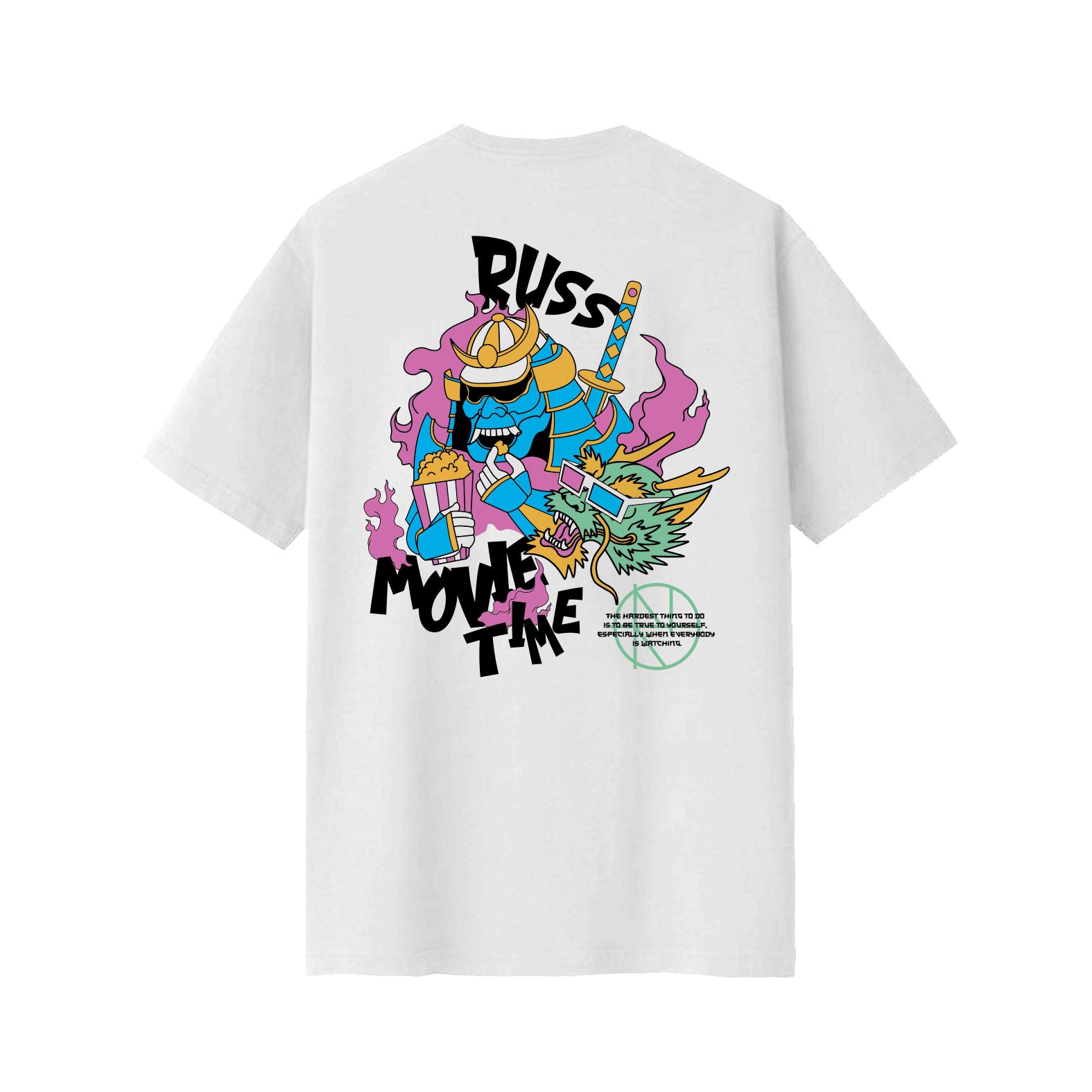 Russ Tshirt Movie Time White – Russ & Co | Proud To Be