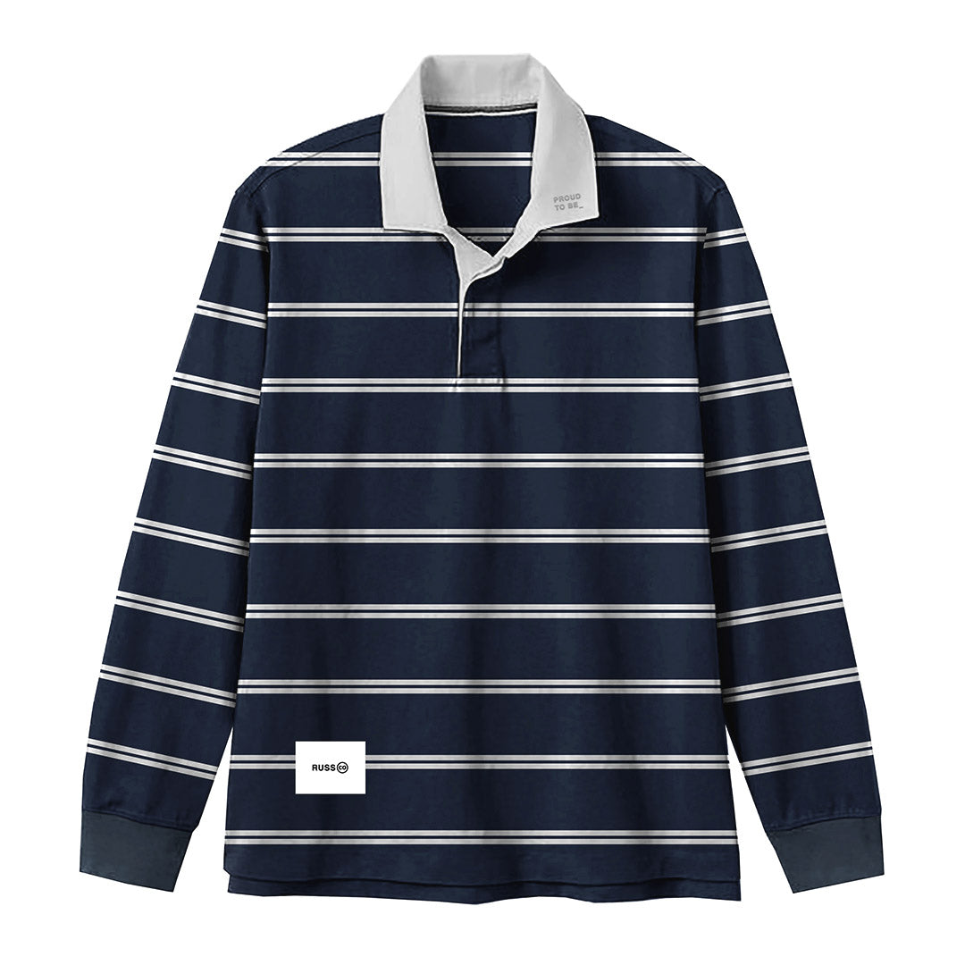 Russ Tshirt Long Sleeve Scrum Navy – Russ & Co | Proud To Be